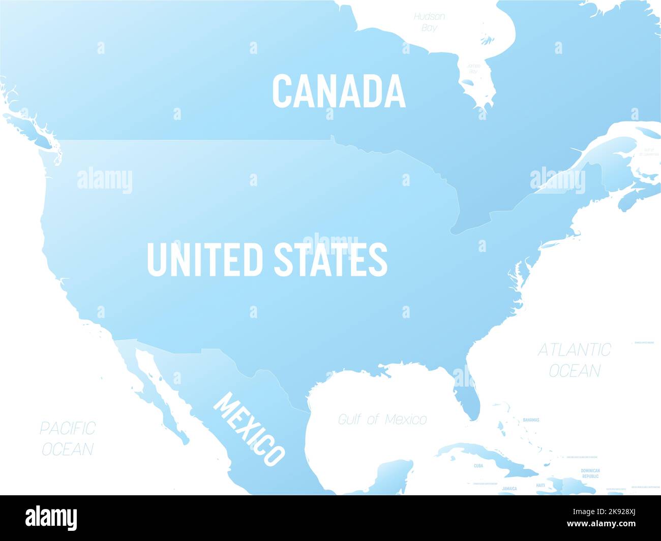 Us labeled map hi-res stock photography and images - Alamy