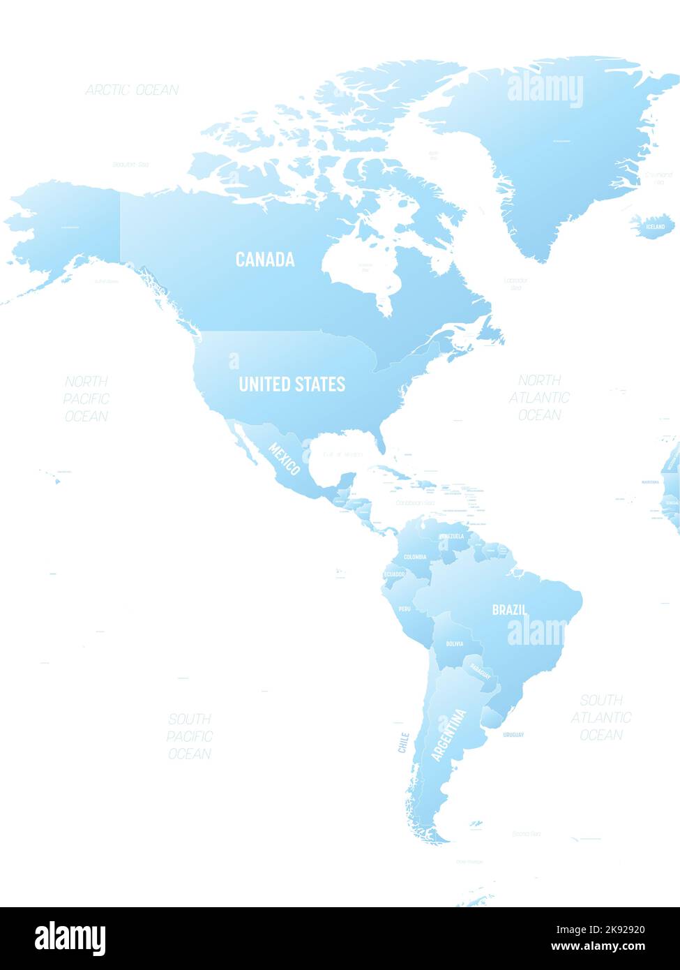 Americas detailed political map with lables Stock Vector Image & Art ...
