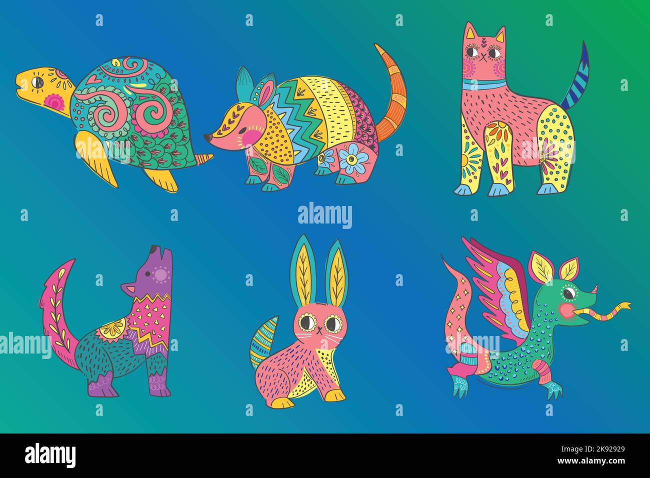 Alebrijes art Stock Vector Images - Alamy