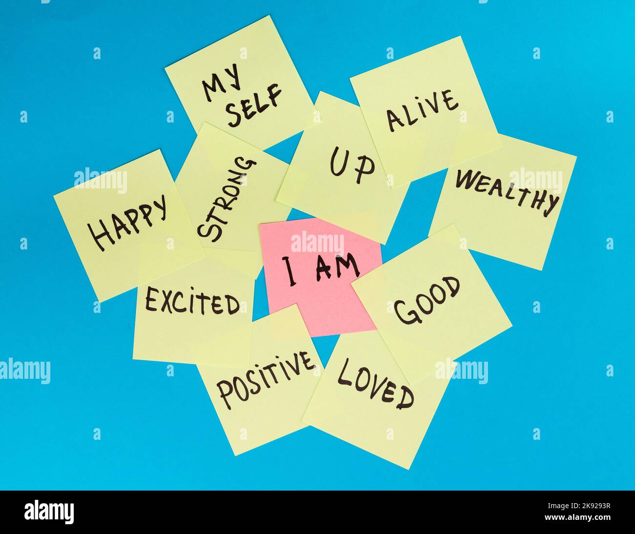 Empowering quotes, notes, messages with the words I am in center with ...