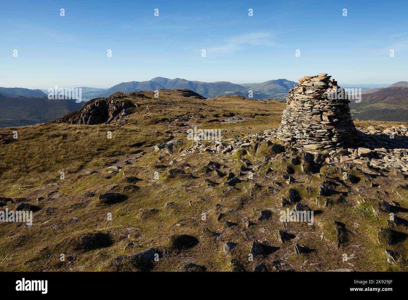 Skiddaw from the summit of High Spy, in the Lake District, UK Stock ...
