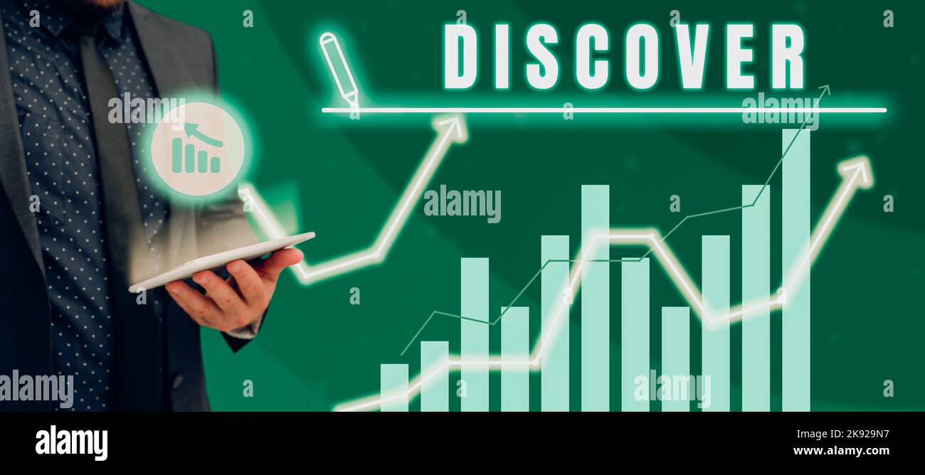 Inspiration showing sign Discover. Conceptual photo obtain sight or ...