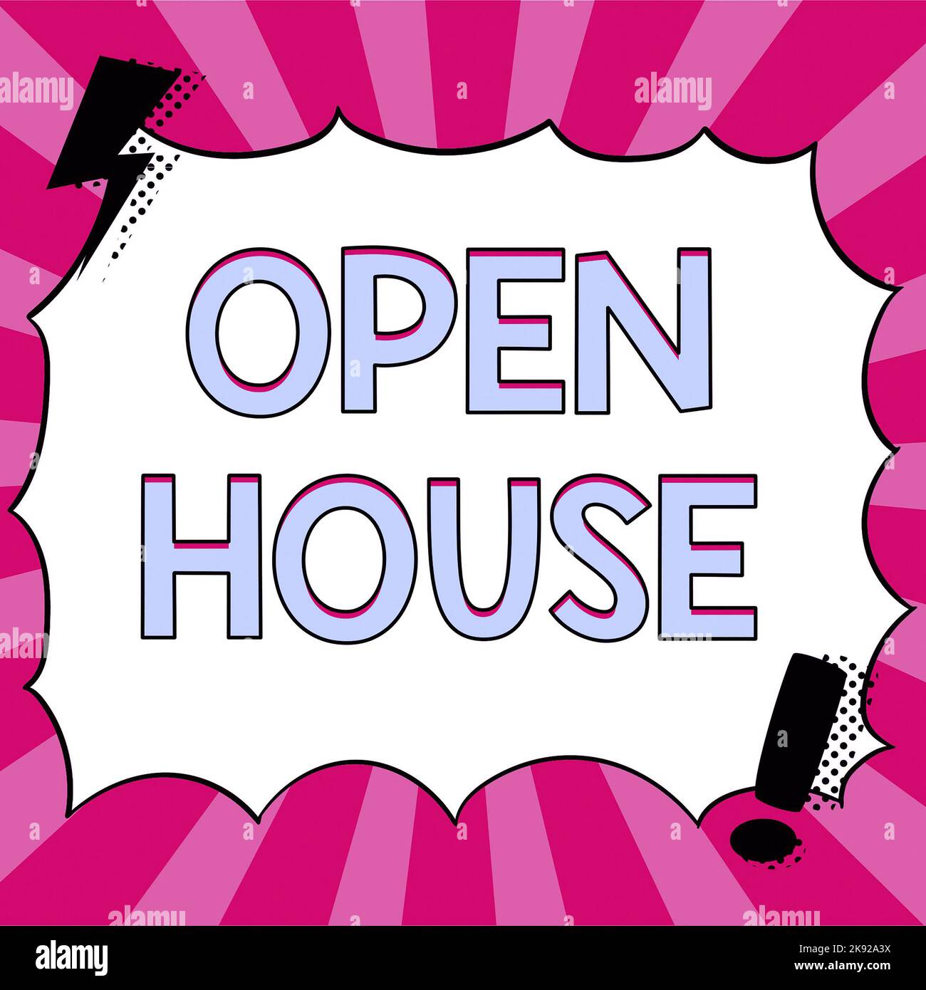 Hand writing sign Open House. Business concept you can come whatever ...