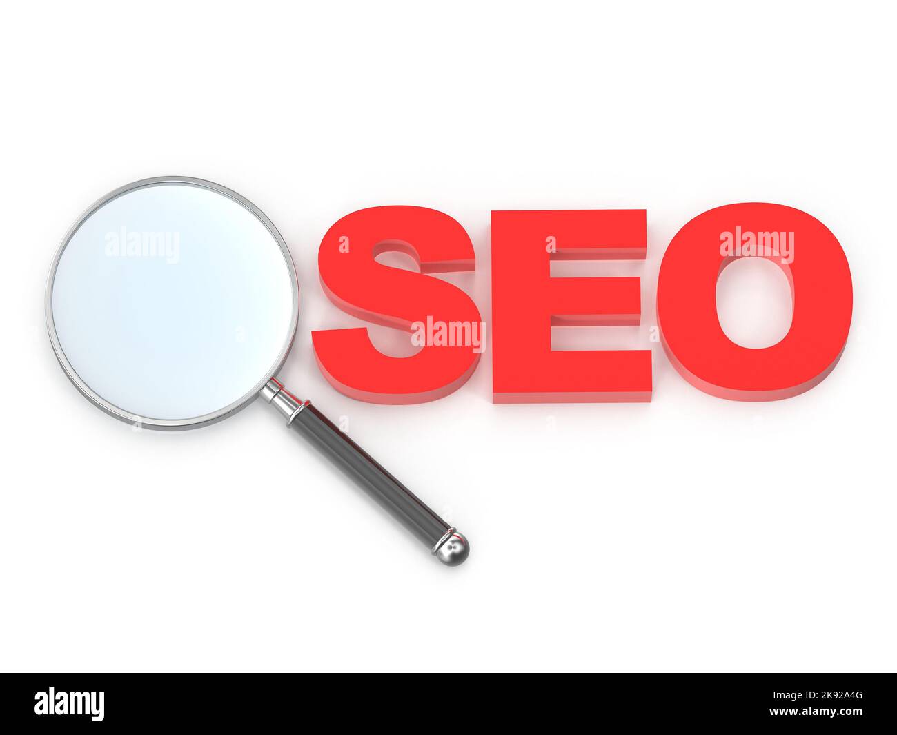 Seo Text With Magnifying Glass , This is a 3d rendered computer ...