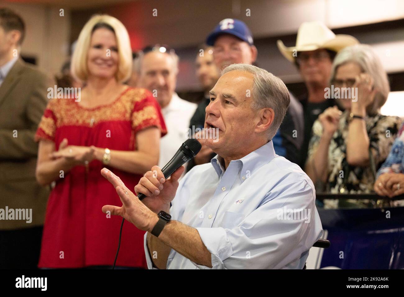 Texas Republican Governor GREG ABBOTT, facing a tough Democratic ...
