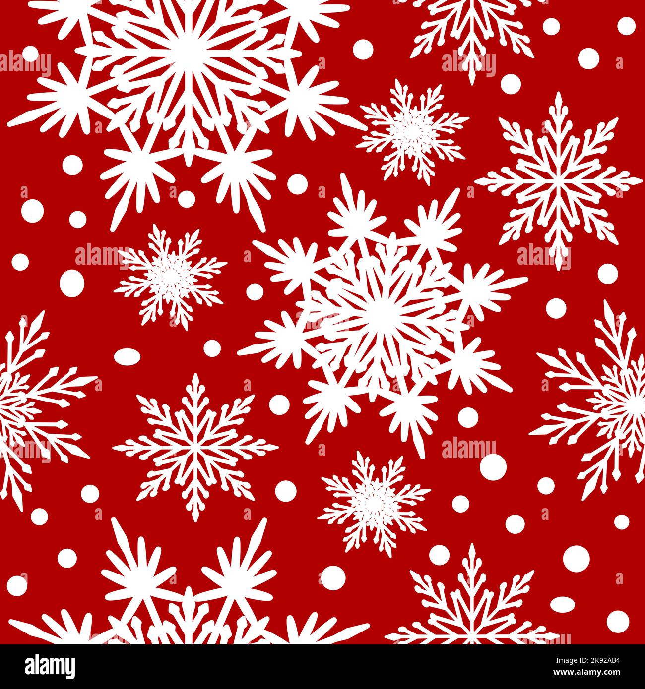 Snowflake vector pattern. Red seamless snowflake pattern. Holiday ...