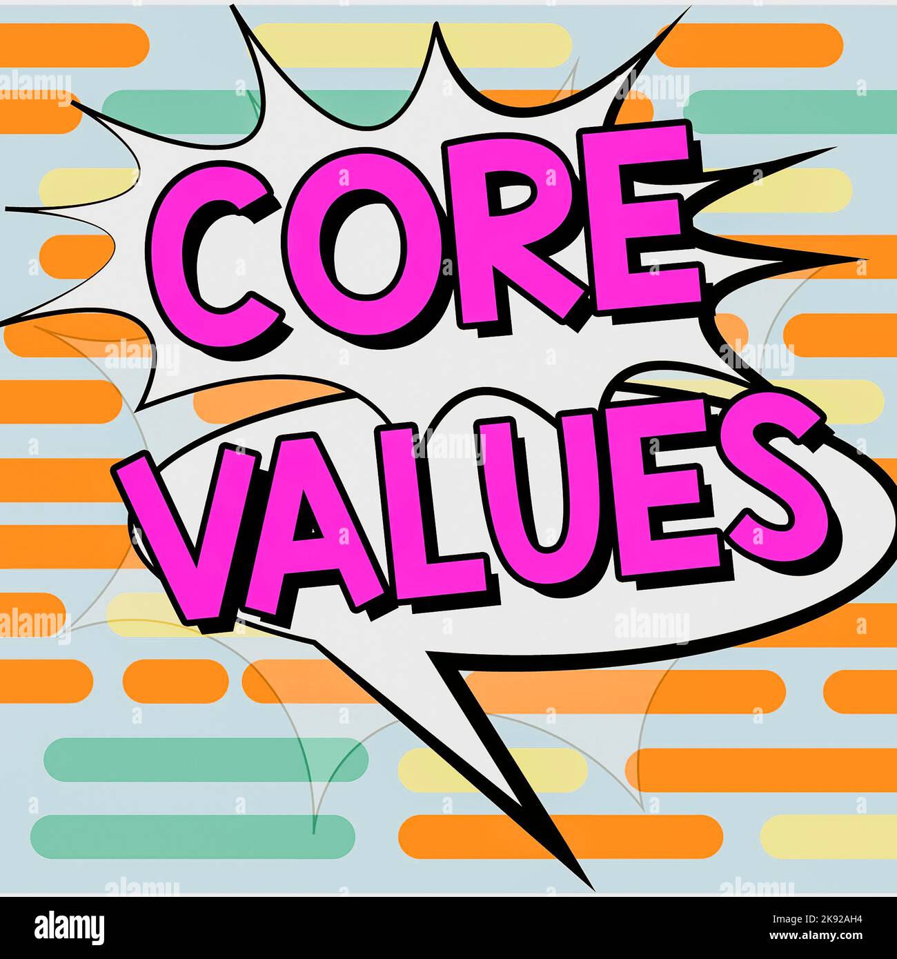 Text showing inspiration Core Values. Business overview principles ...