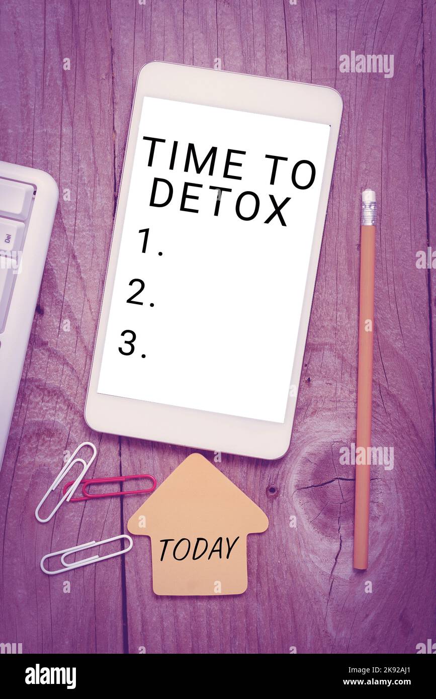 Inspiration showing sign Time To Detox. Concept meaning business review ...