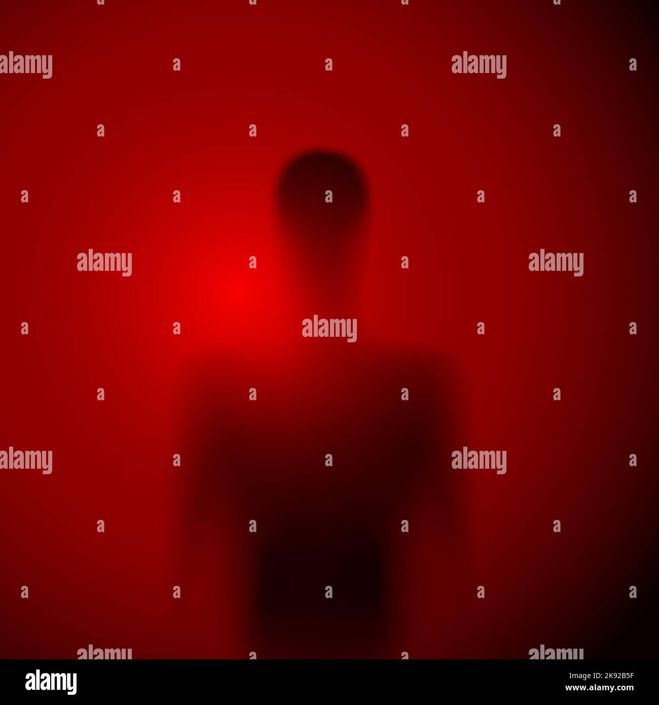 Shadow Blur of Horror Man with Behind the Matte Glass. The Reflection ...