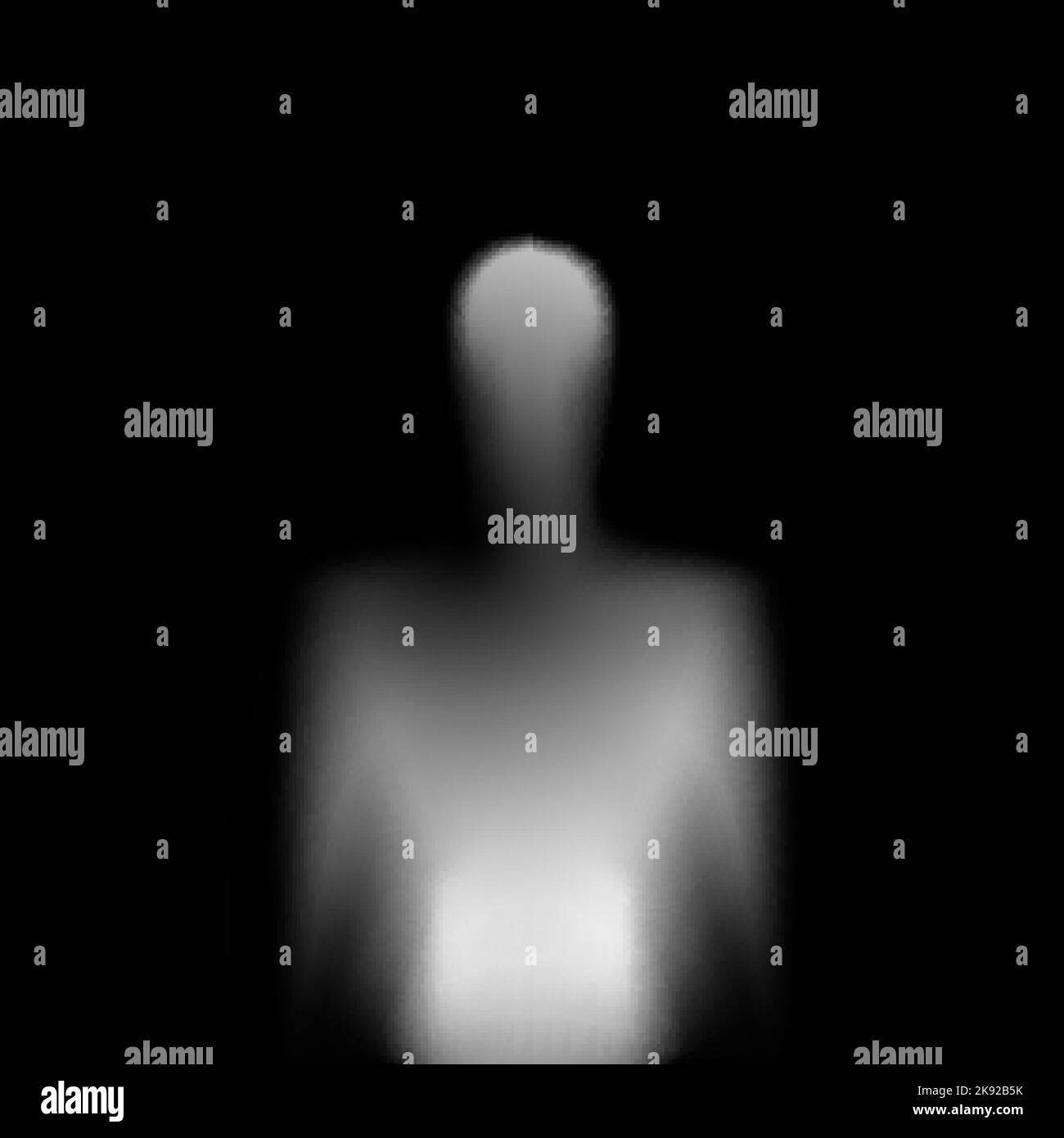 Shadow Blur of Horror Man with Behind the Matte Glass. The Reflection ...