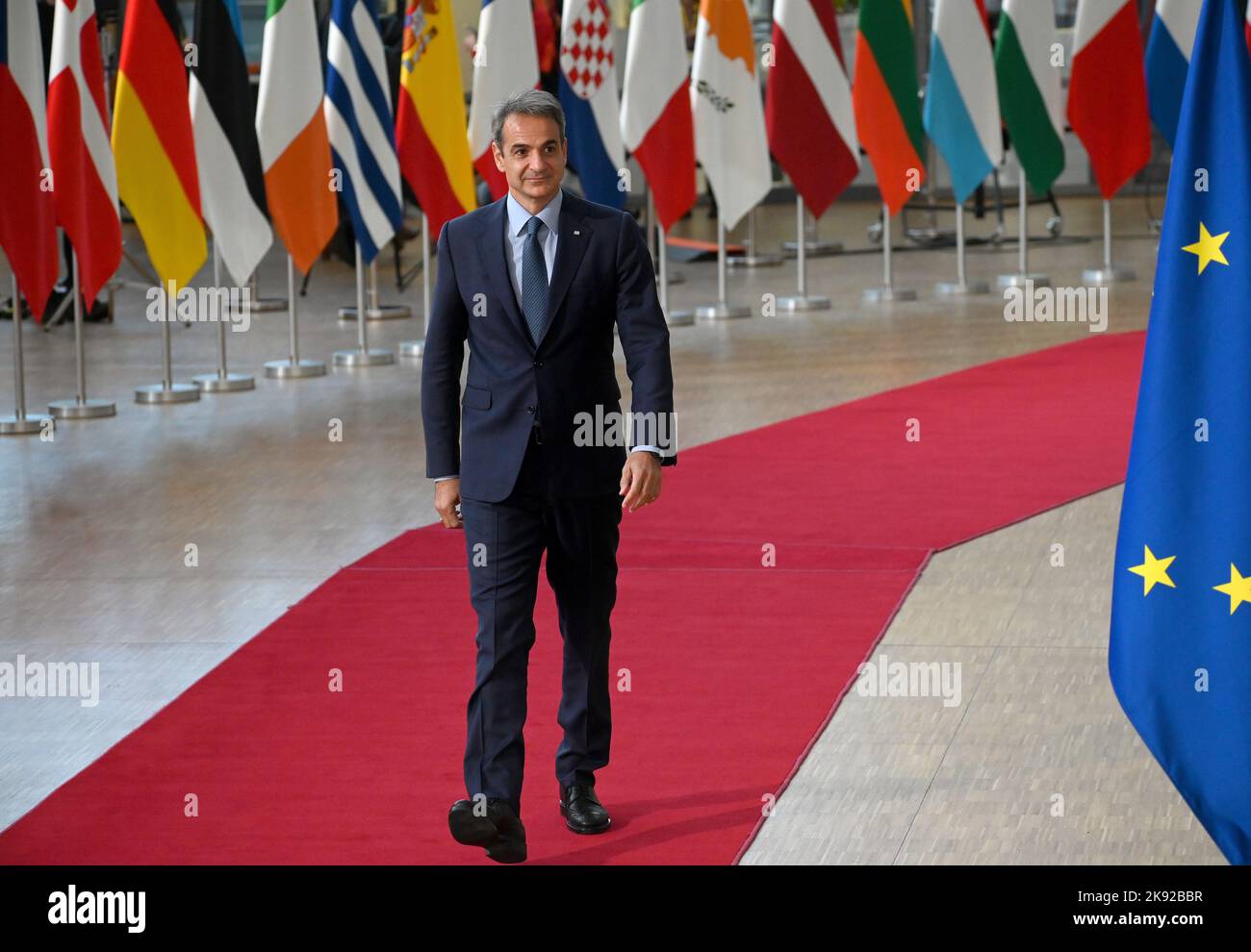 EU summit in Brussels. Greek Prime Minister Kyriakos Mitsotakis during ... EU summit in Brussels. Greek Prime Minister Kyriakos Mitsotakis during ...