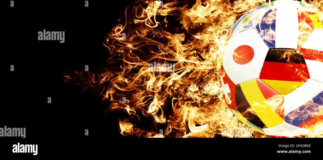 Traditional soccer game with a leather ball Stock Photo - Alamy