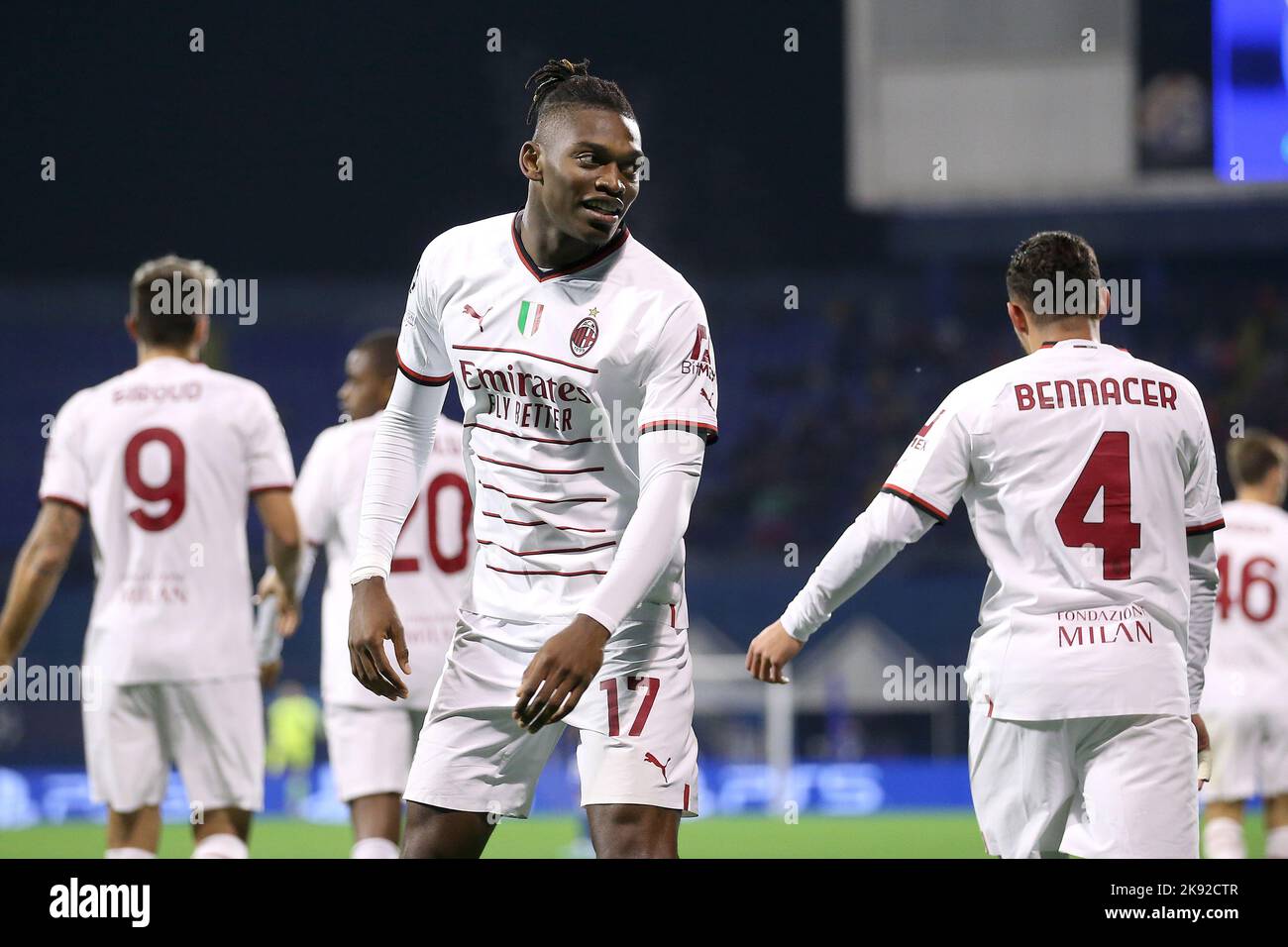 ZAGREB, CROATIA - OCTOBER 25: Rafael Leao of AC Milan celebrates ...