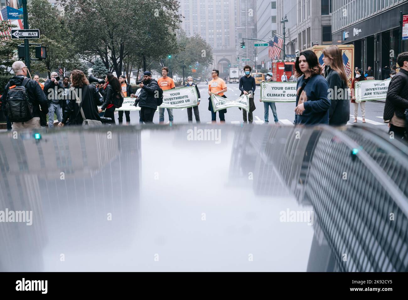 New York, United States. 25th Oct, 2022. Climate activists block ...
