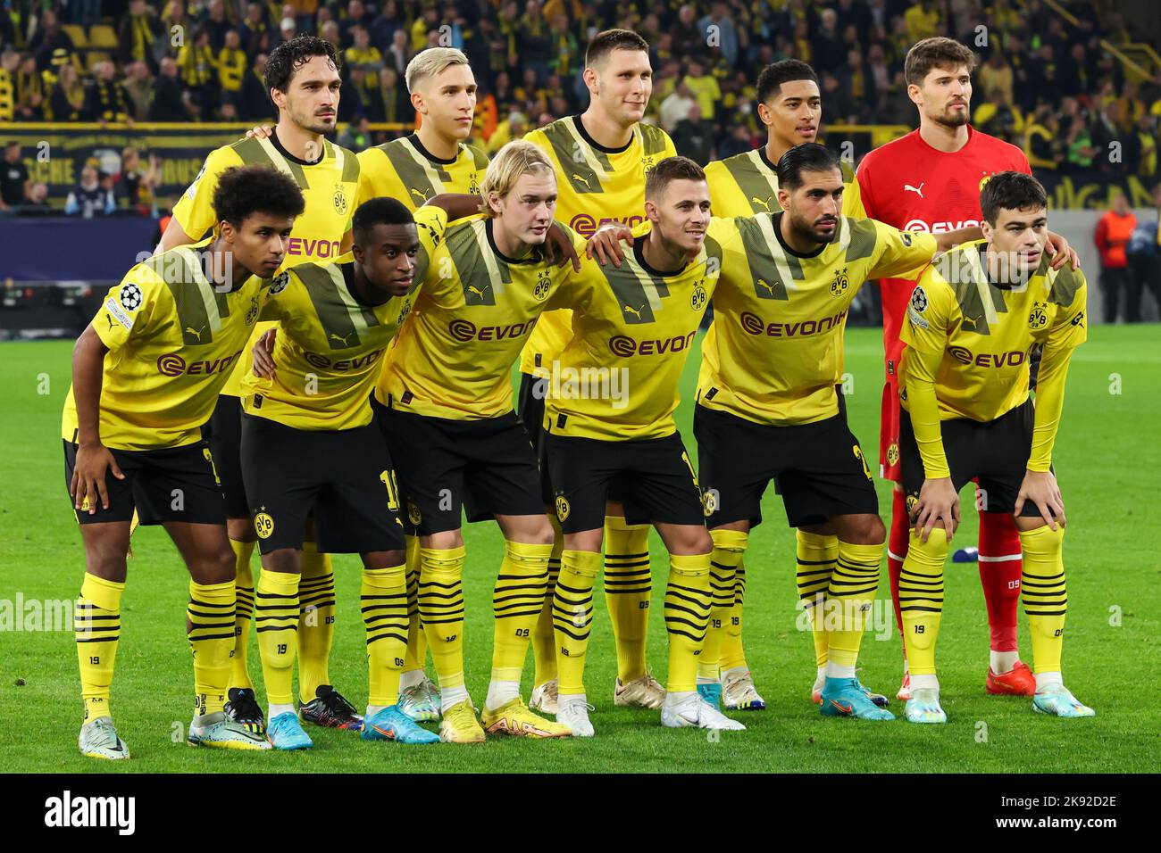 DORTMUND, GERMANY - OCTOBER 25: FR L-R: Karim Adeyemi of Borussia ...