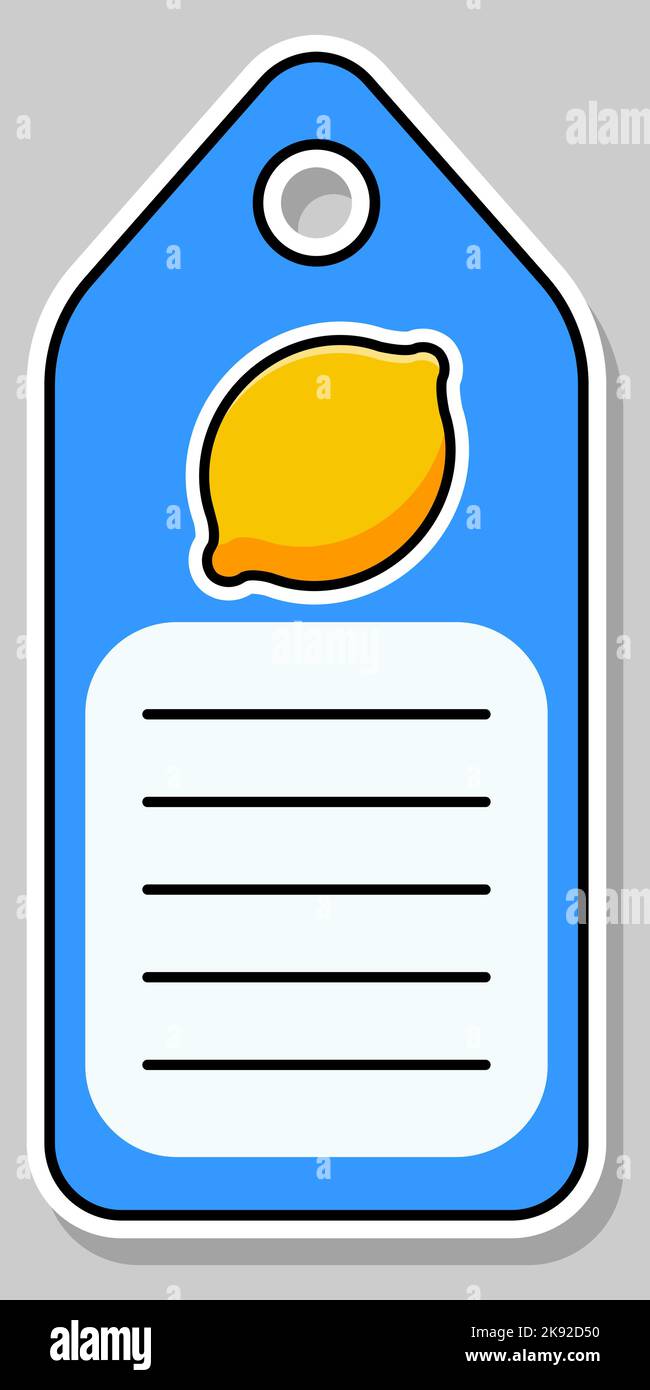 Cartoon lemon. Notebook label. Note label. Vector stickers Stock Vector ...