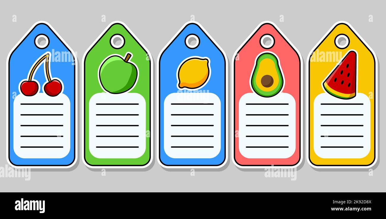 Notebook label set. Note label. Vector stickers Stock Vector Image ...