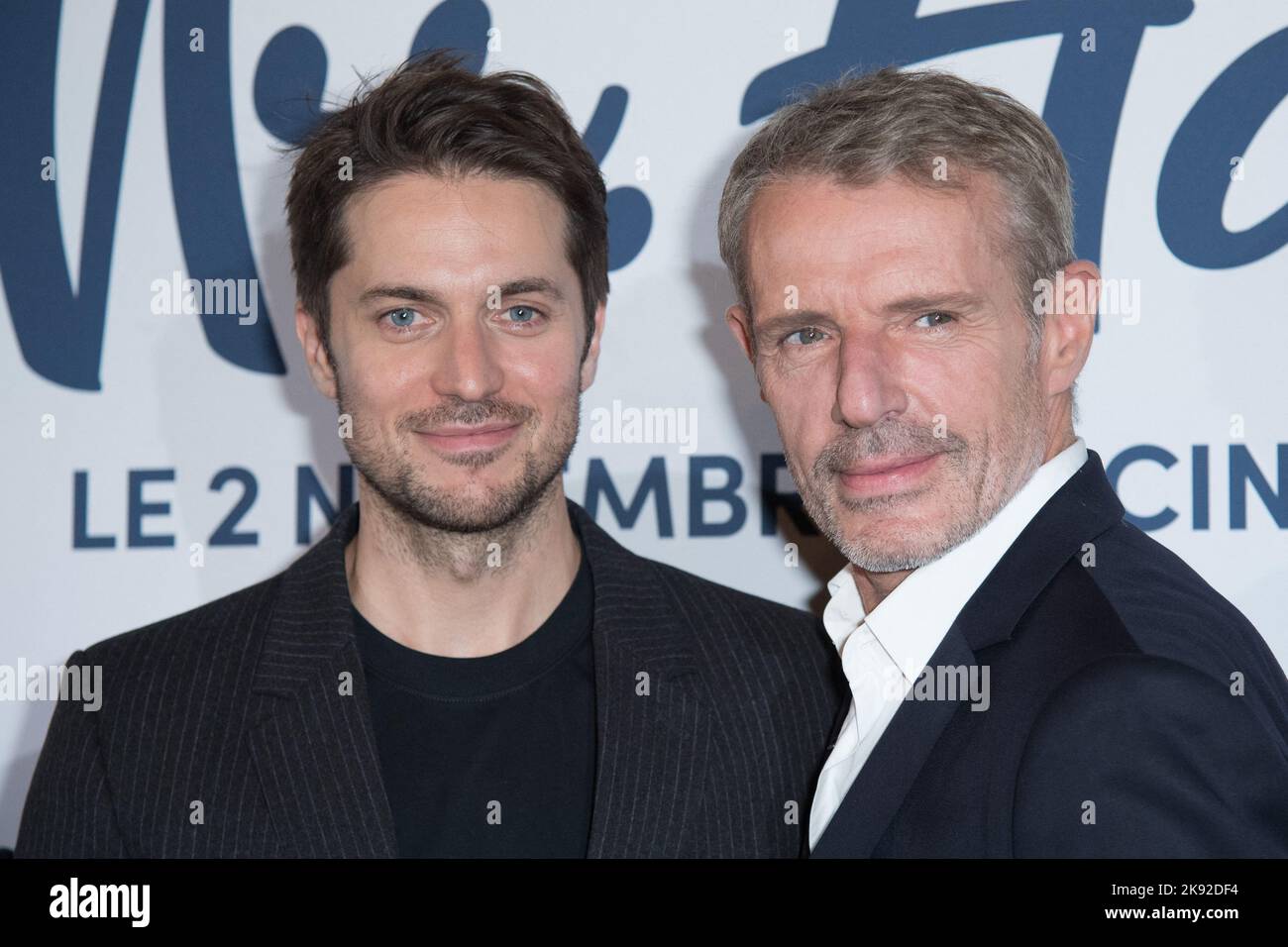 Paris, France, October 25, 2022. Lucas Bravo and Lambert Wilson ...