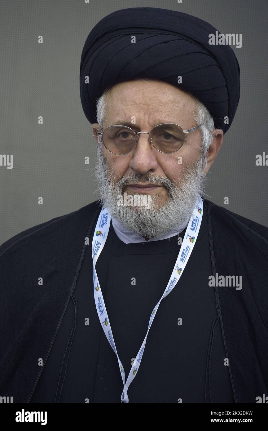 Rome, Italy. 25th Oct, 2022. Pope Francis (not shown) and Sayyid Ali al ...