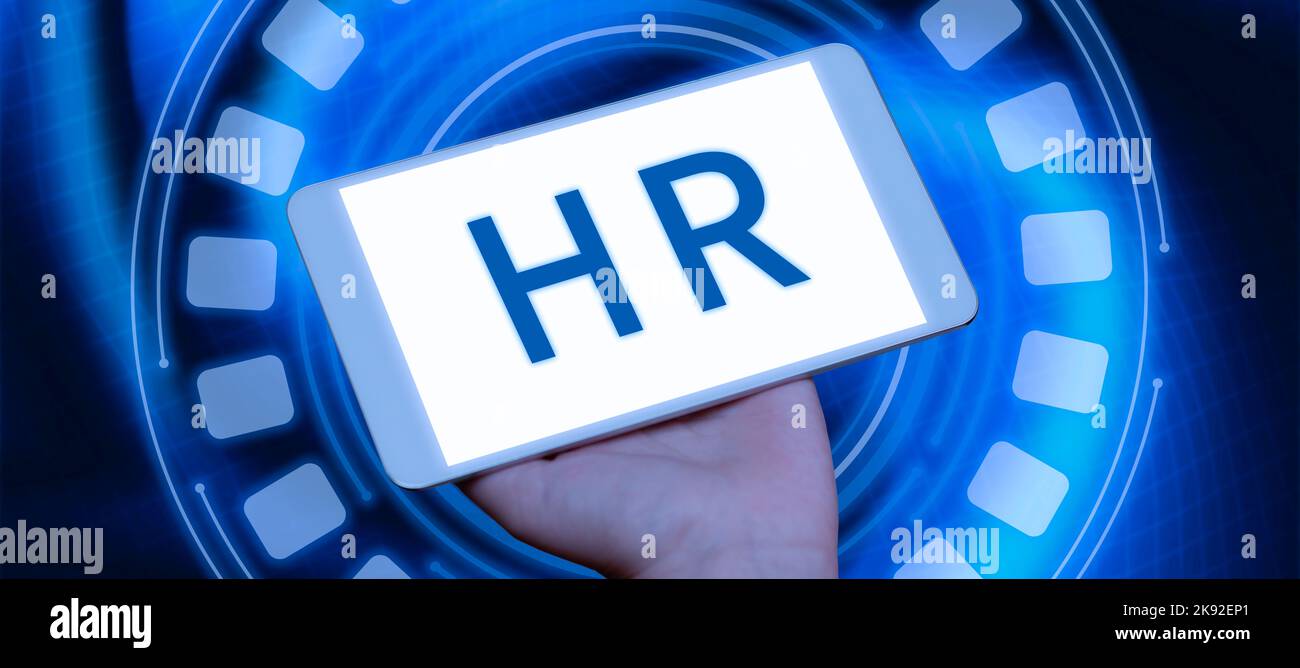 Hand writing sign Hr. Concept meaning human resource strategic approach ...