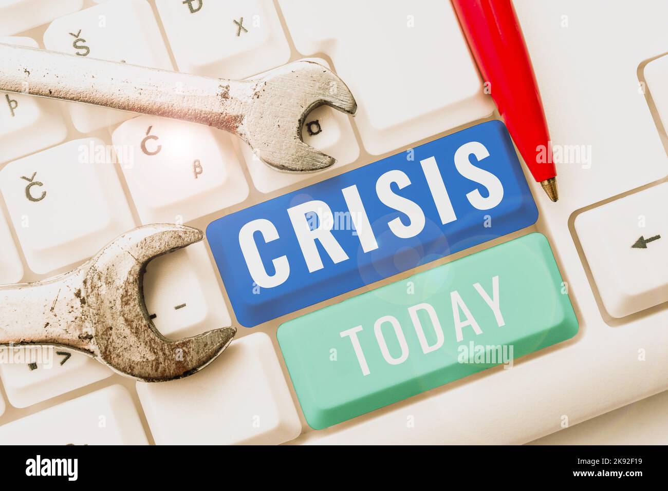 Text caption presenting Crisis. Business approach event that is going ...