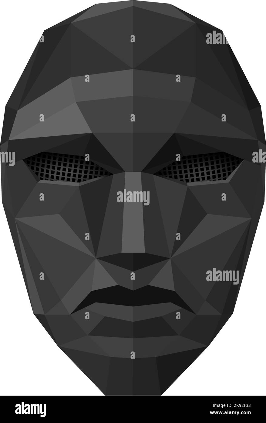 Silhouette of Mysterious Masquerade Dark Face Mask Isolated on a White ...