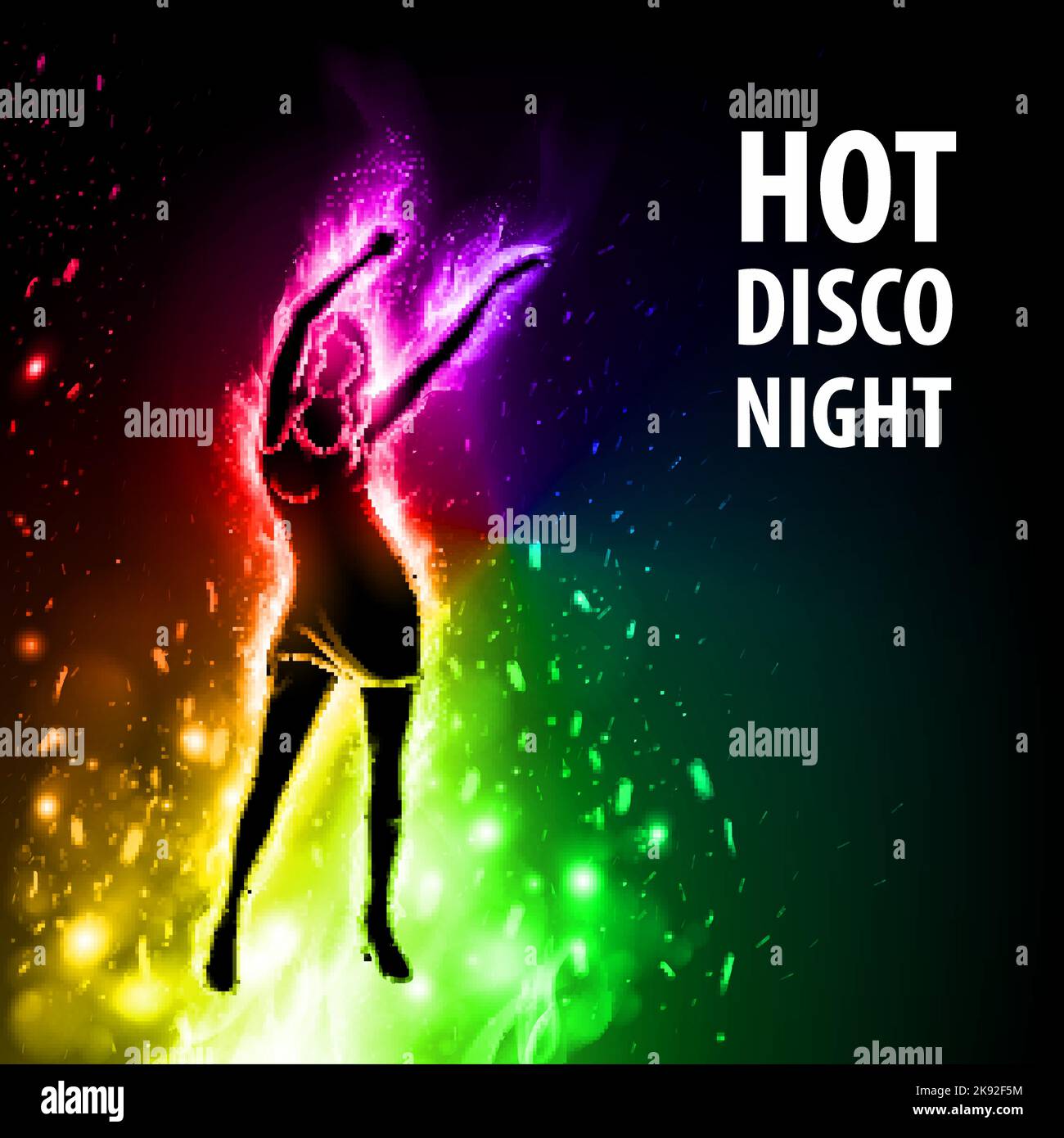 Silhouette fire dance Stock Vector Images - Alamy