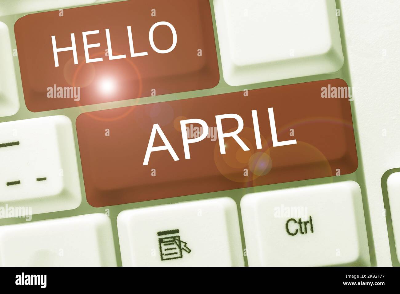 Sign displaying Hello April. Business idea a greeting expression used ...