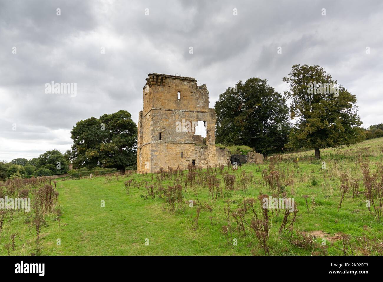 Scarborough, UK: West Ayton Castle, a ruined 14th century Pele tower in ...
