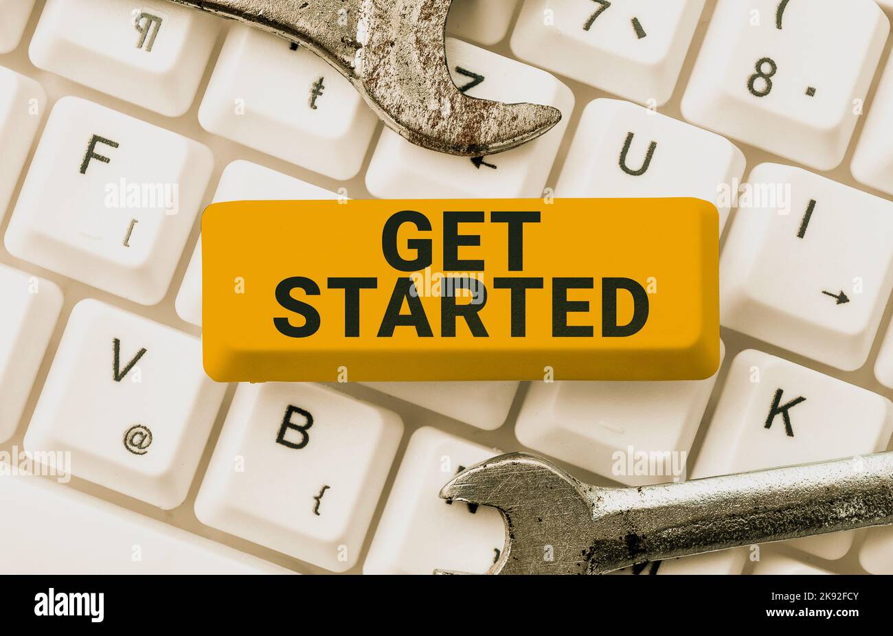 Handwriting text Get Started. Internet Concept to begin accomplishing ...