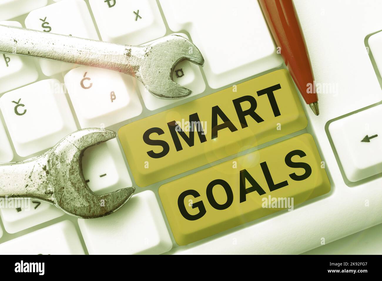 Inspiration showing sign Smart Goals. Internet Concept mnemonic used as ...