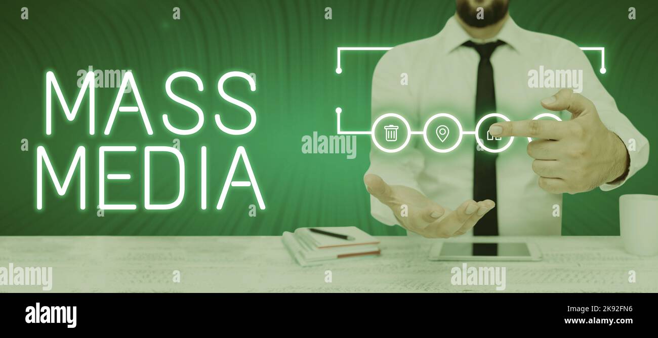 Text Caption Presenting Mass Media Internet Concept Group Showing