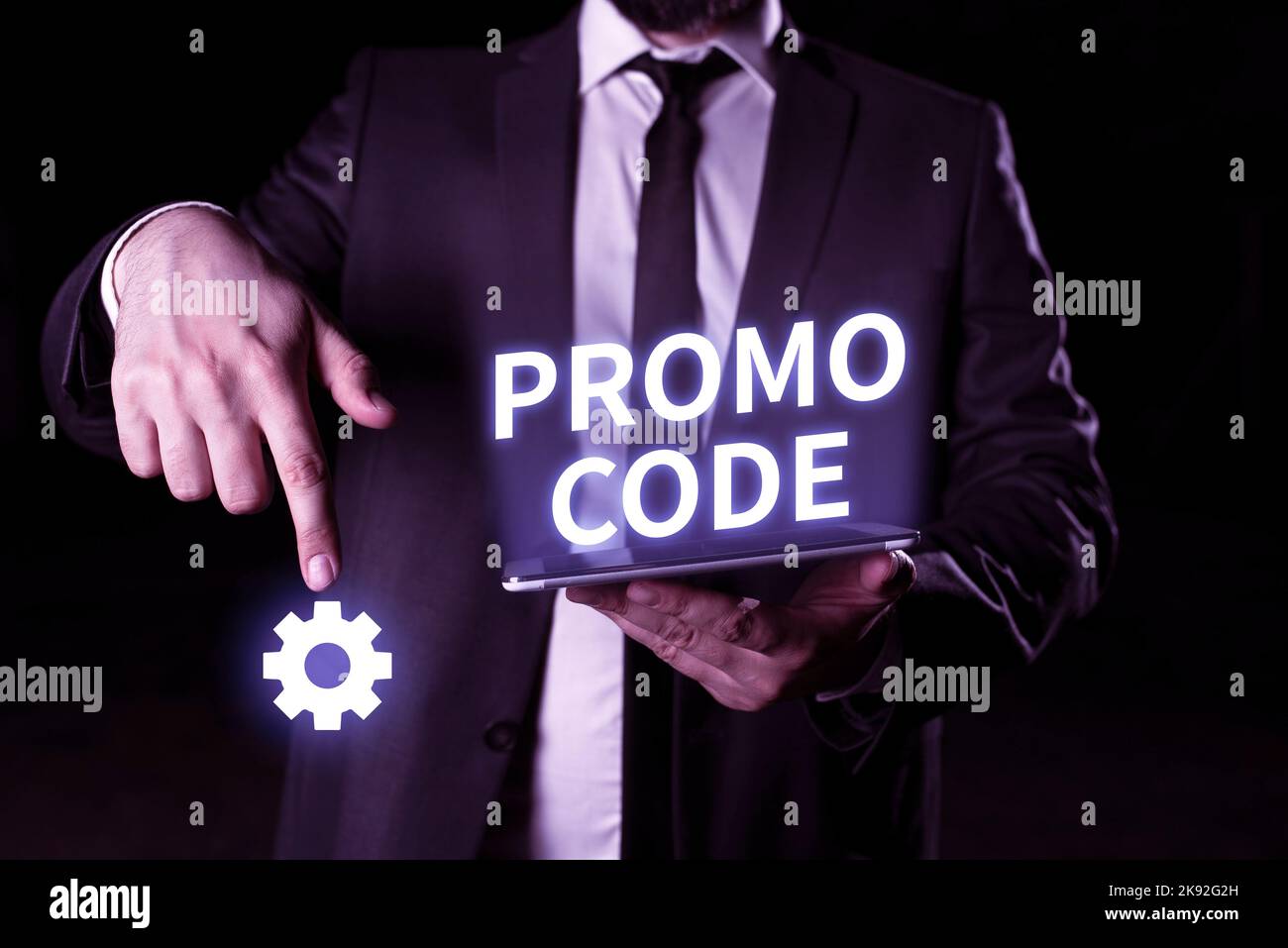 Sign displaying Promo Code. Word for digital numbers that give you good ...