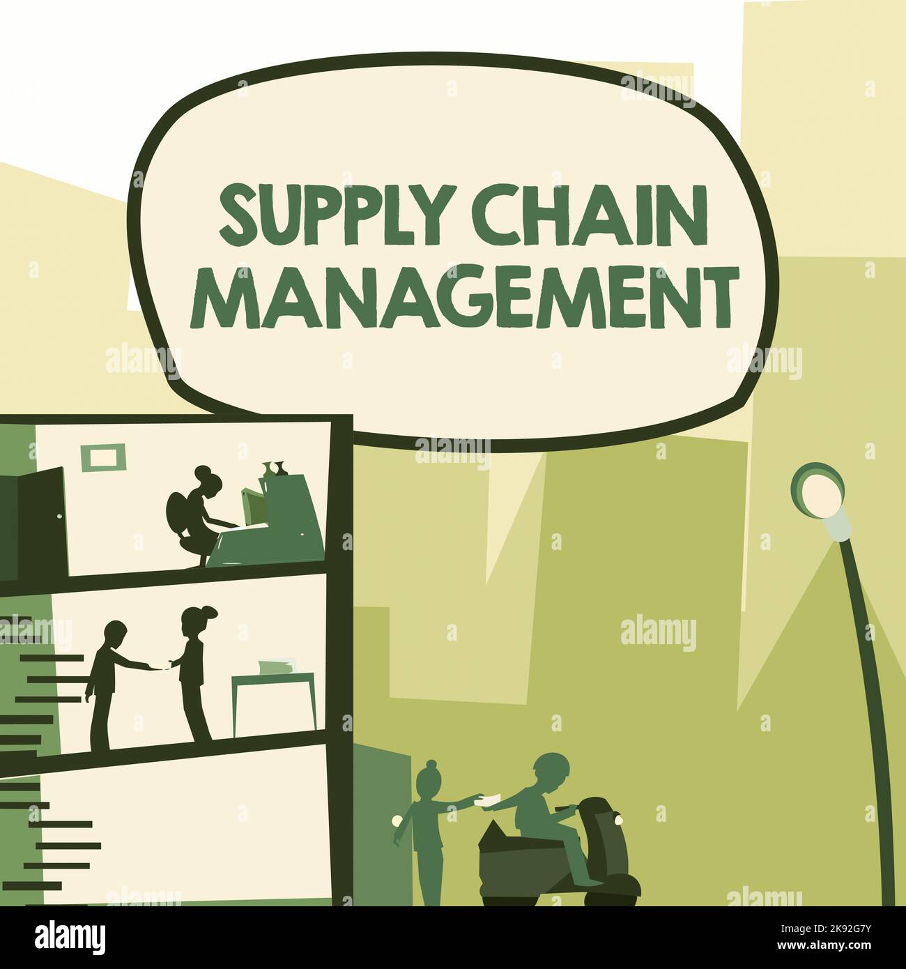 Handwriting text Supply Chain Management. Business approach Aspects of ...