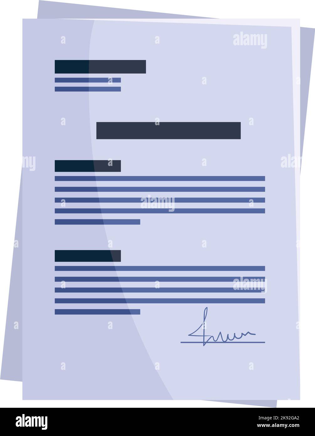 Signed papers Stock Vector Images - Alamy