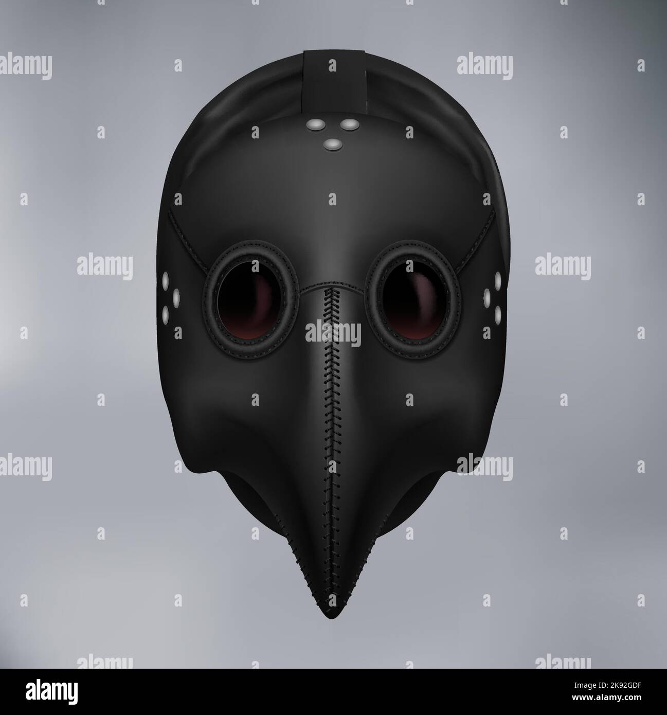Plague Doctor Head Profile, with Bird Mask. Medieval Death Symbol on ...