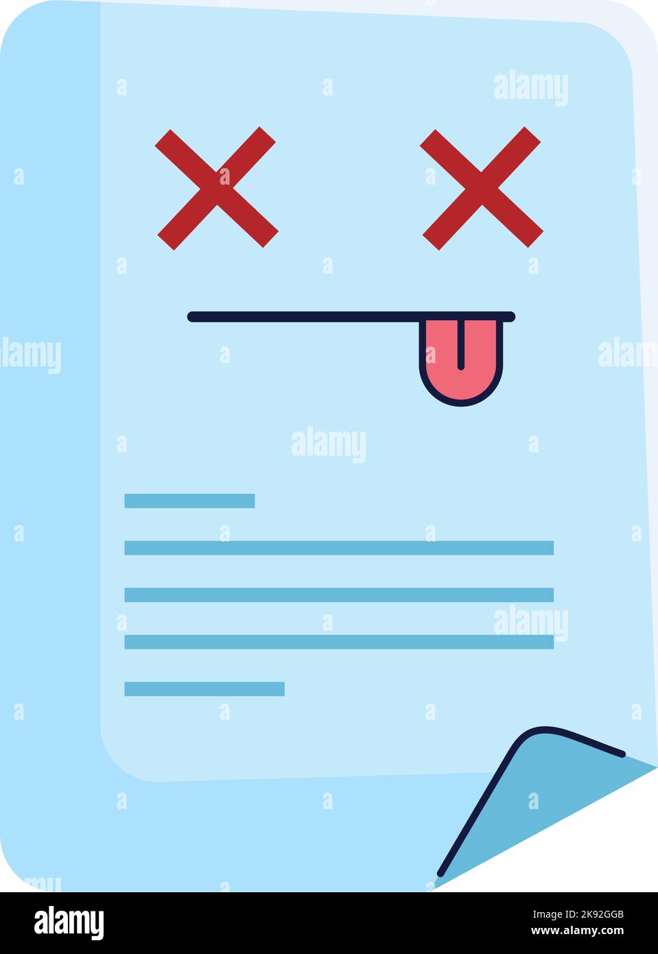 document with error face Stock Vector Image & Art - Alamy