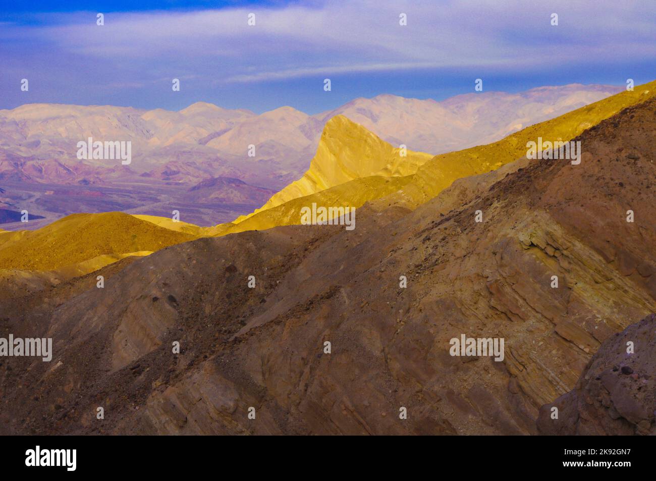Manly Beacon in Death Valley National Park in California Stock Photo ...