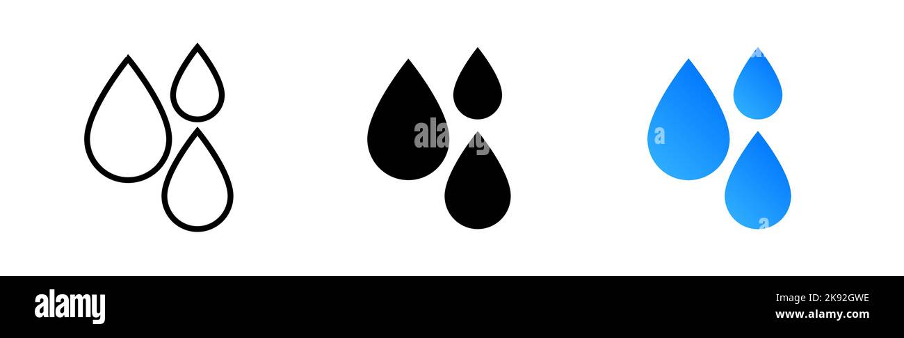 Water drops vector logo icon droplet symbol clean blue rain liquid ...
