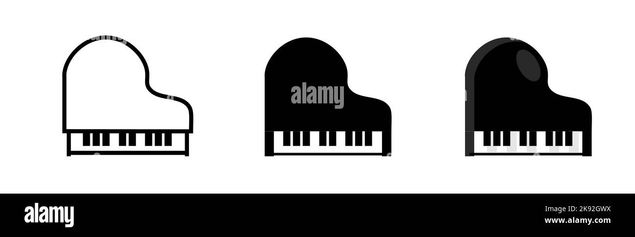 Piano isolaed top view symbol illustration. Grand piano vector ...