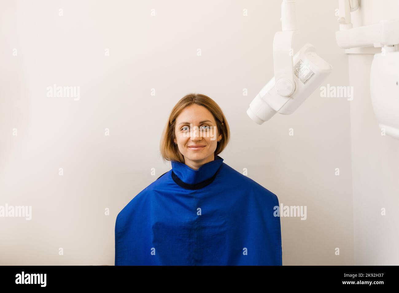 Attractive woman patient with x-ray tooth scan stomatology medical ...