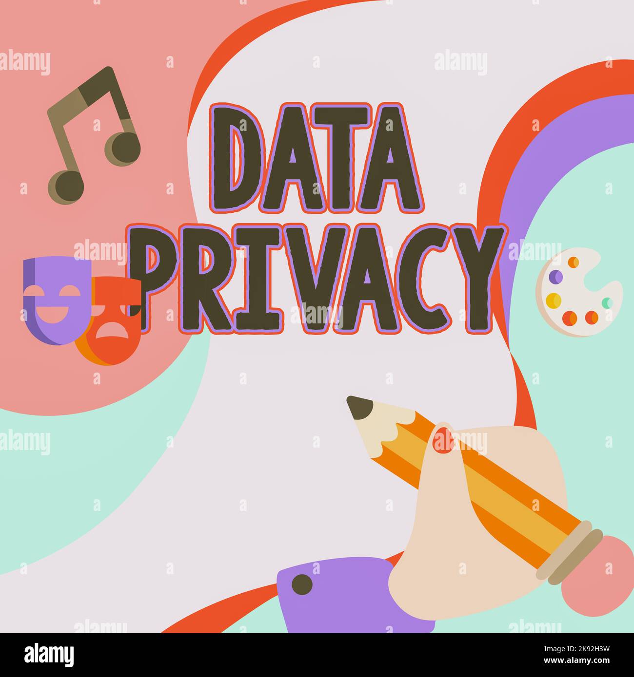 Conceptual caption Data Privacy. Word Written on internet security and ...