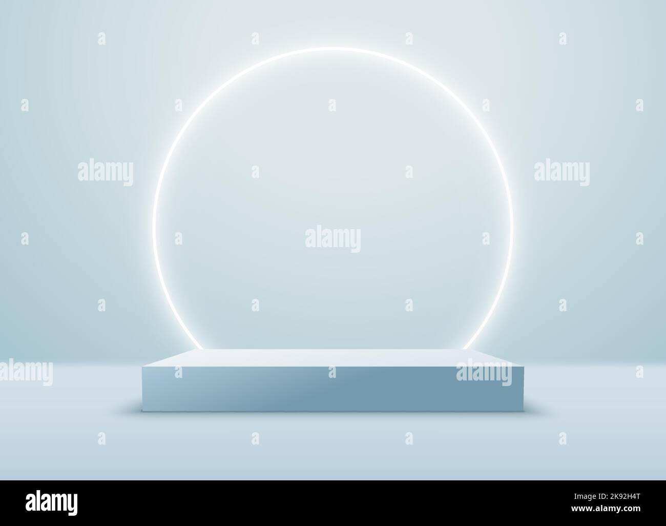 Product podium background 3d display stand neon circle room. Show ...