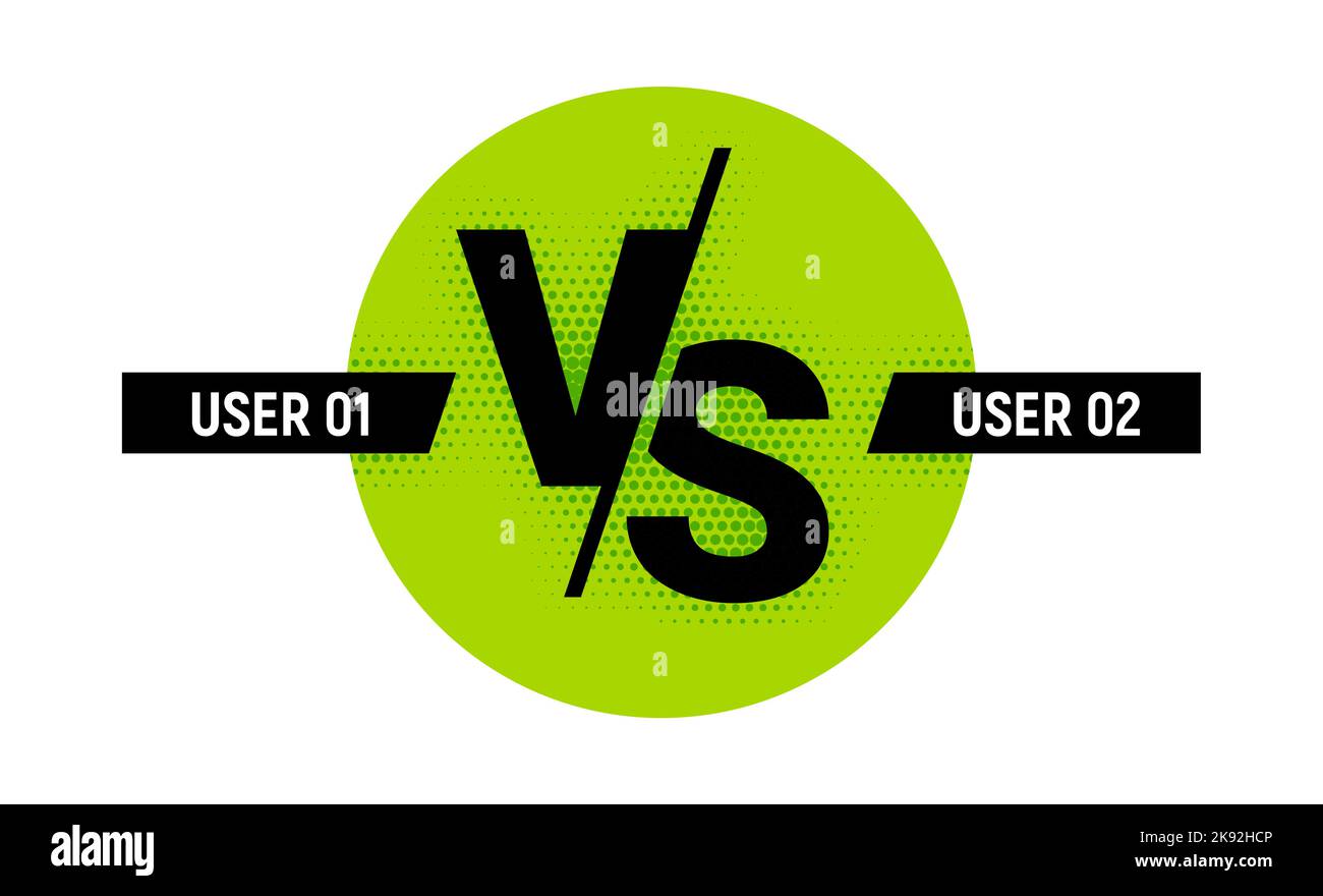 VS logo icon vector concept. Typography versus fight banner frame duel ...