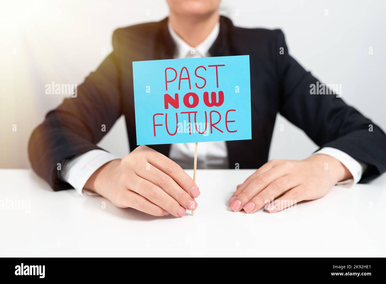 Sign displaying Past Now Future. Business idea Last time Present ...