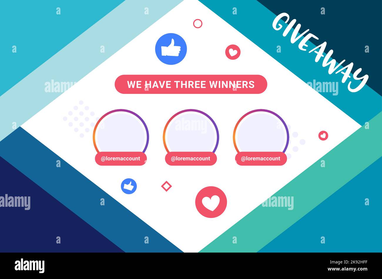 Giveaway template congratulation winner contest prize poster design ...
