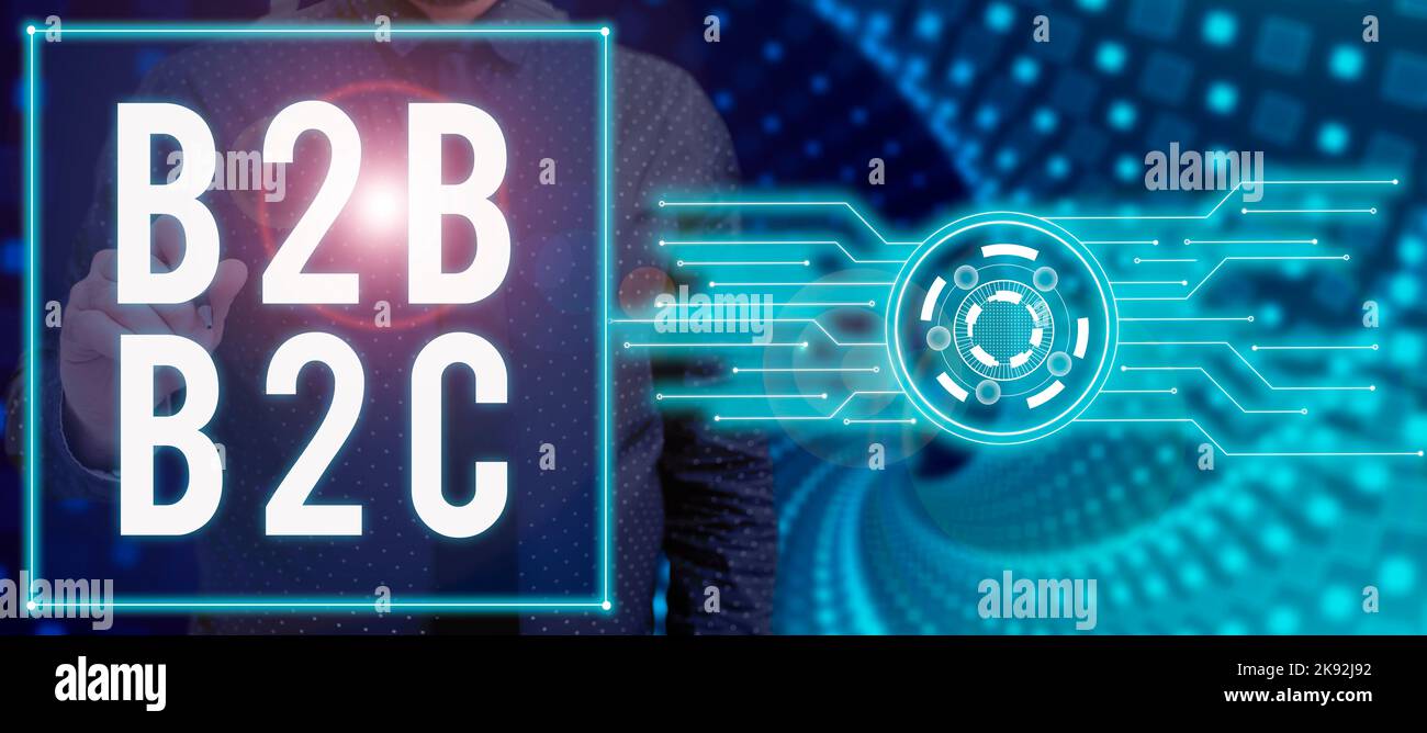 Conceptual display B2B B2C. Business approach two types for sending ... Conceptual display B2B B2C. Business approach two types for sending ...