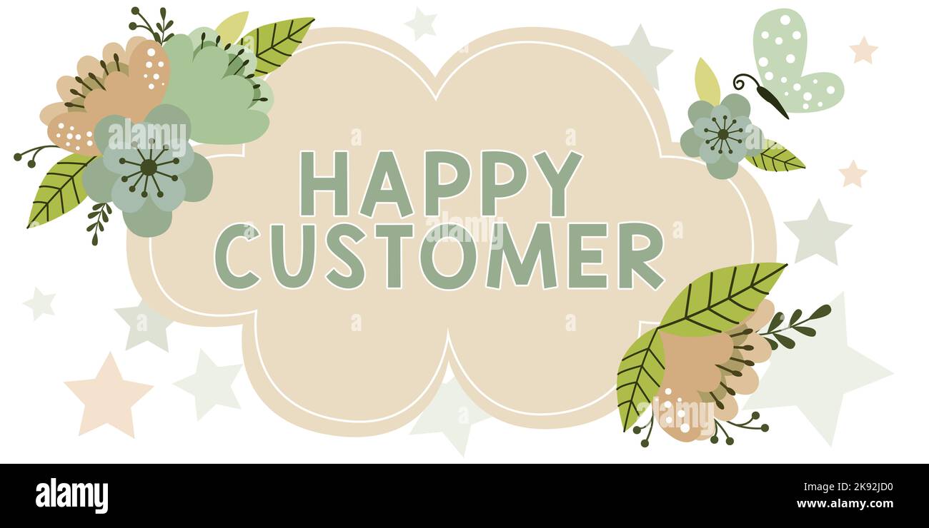 Text caption presenting Happy Customer. Business concept highest ... Text caption presenting Happy Customer. Business concept highest ...