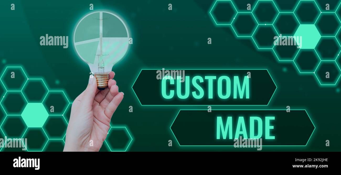 Text caption presenting Custom Made. Word for personalized object built ...