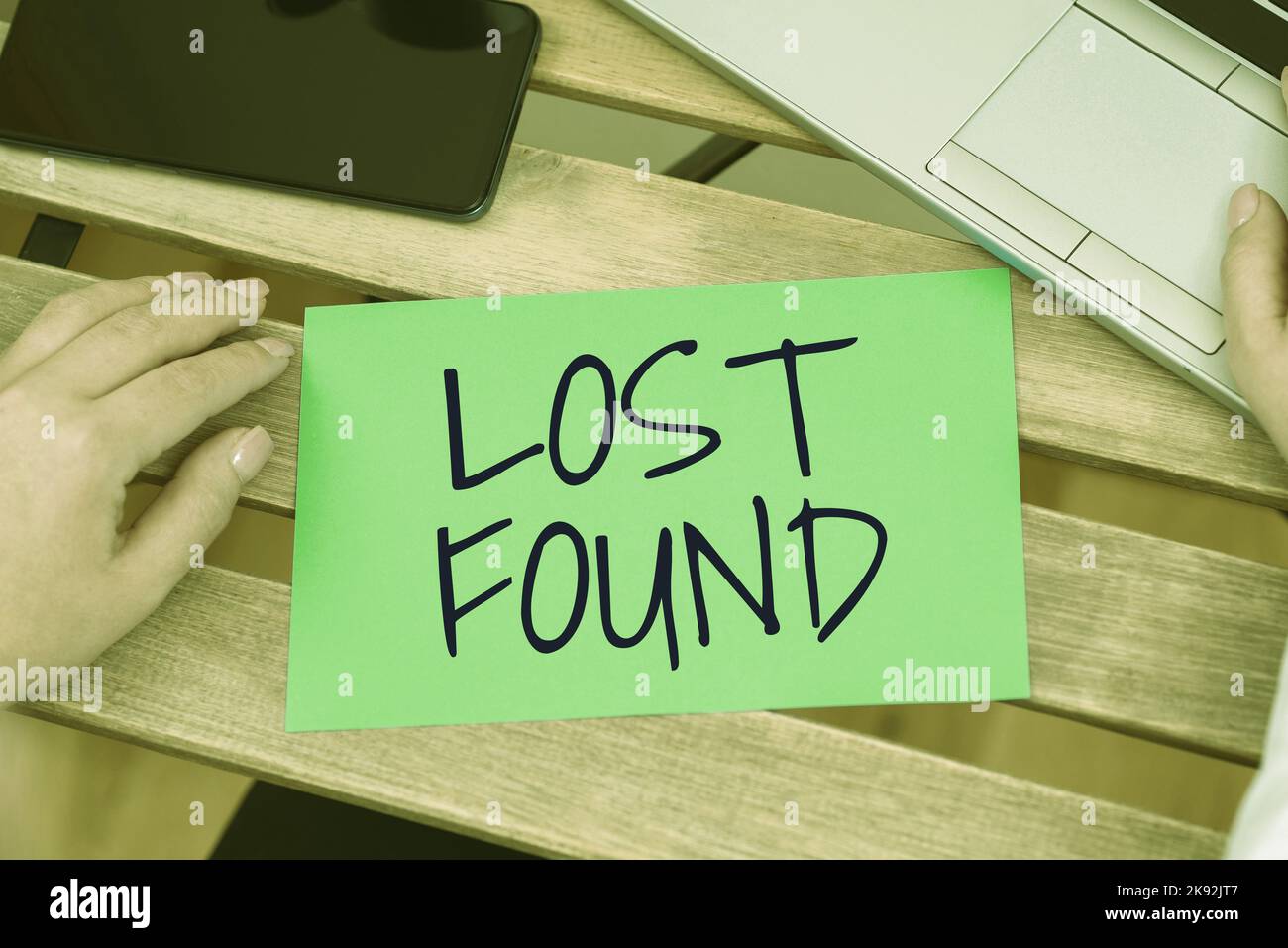 Handwriting text Lost Found. Business showcase Things that are left ...